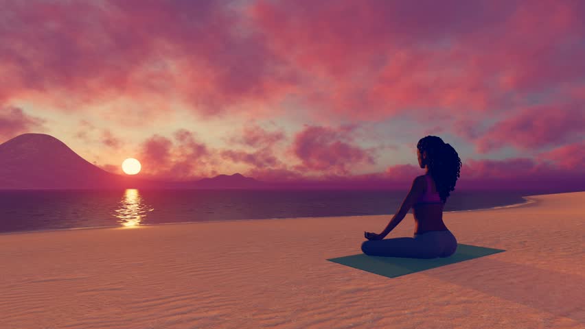 Young African American Woman Meditating Stock Footage Video 892225