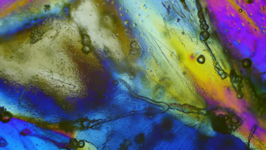 Melting Ice Under Polarized Light Microscope Stock Footage Video ...