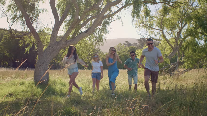 Happy Carefree Millennials Running Through Stock Footage Video (100% ... Happy Carefree Millennials Running Through Stock Footage Video (100% ...