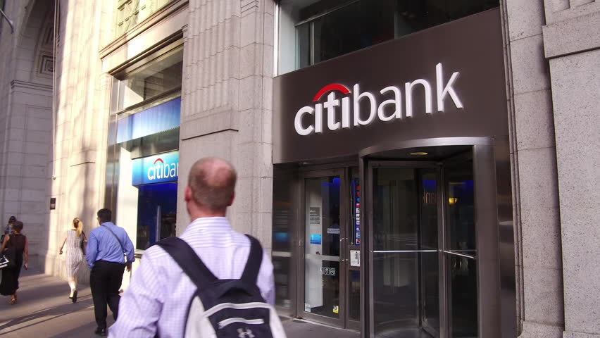 NEW YORK - AUG 1, 2014: Citibank ATM Cash Machines In Window At Night ...