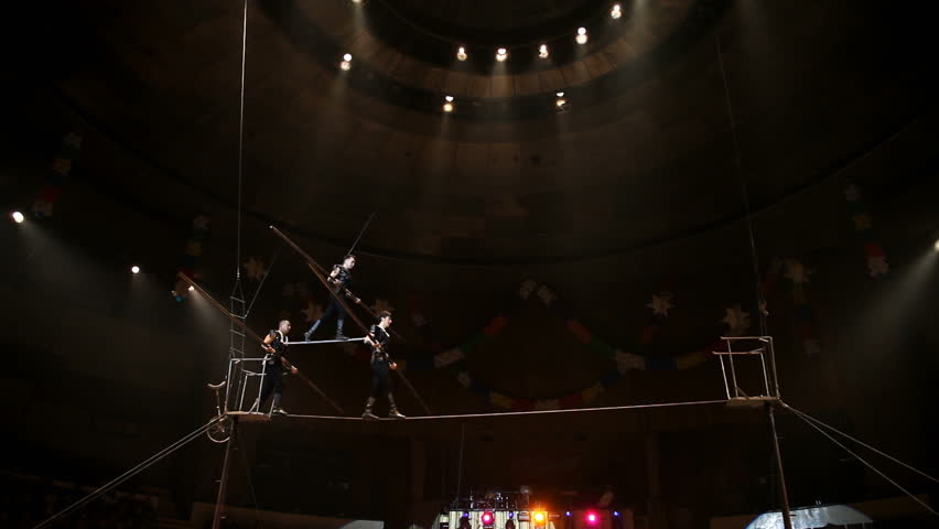 Tightrope Walkers at the Circus Stock Footage Video (100% Royalty-free ...