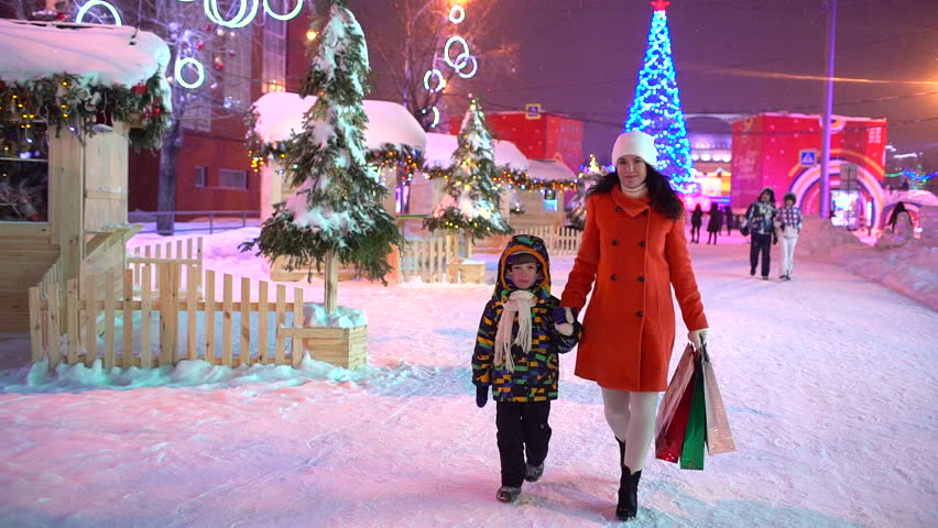 Christmas Shopping. Xmas. Happy Holiday Stock Footage Video (100% ...