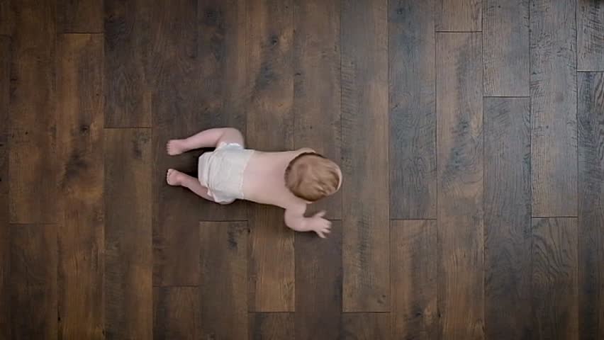 Baby Crawling High Angle View Stock Footage Video (100% Royalty-free ...