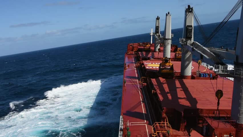 Cargo Ship Rolling in Stormy Stock Footage Video (100% Royalty-free ...