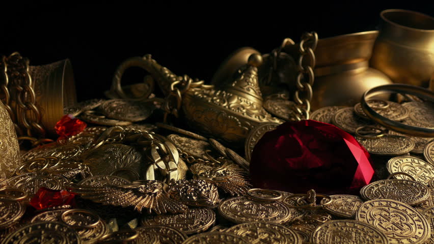 Huge Red Jewel in Treasure Stock Footage Video (100% Royalty-free ...