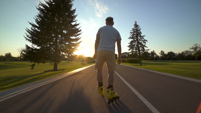 The Man Rollerblading On the Stock Footage Video (100% Royalty-free ...