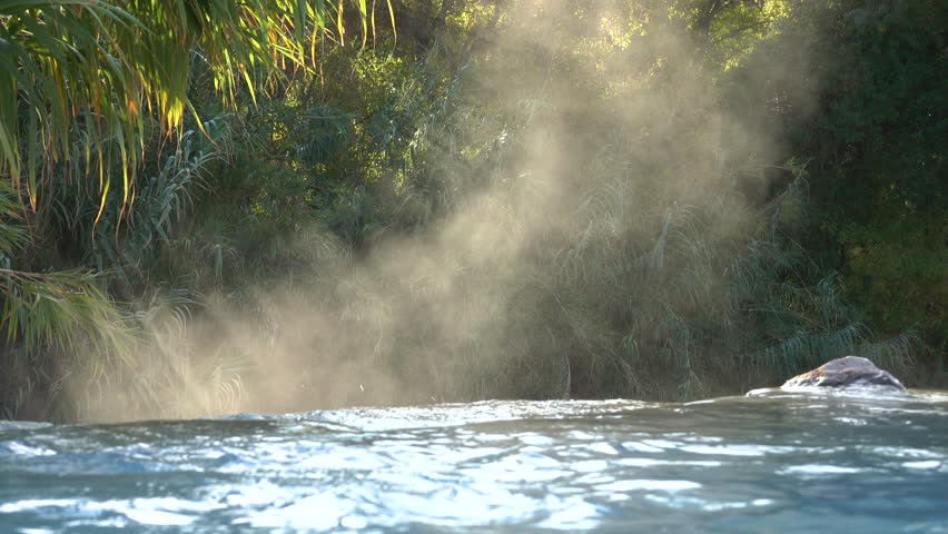Steam rising from the blue waters of the spring image - Free stock ...