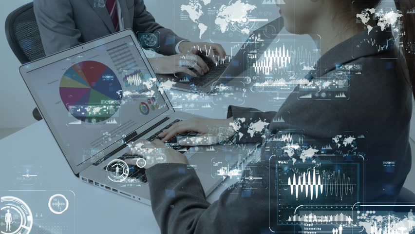 Digital Computing Concept. Couple of Stock Footage Video (100% Royalty ...