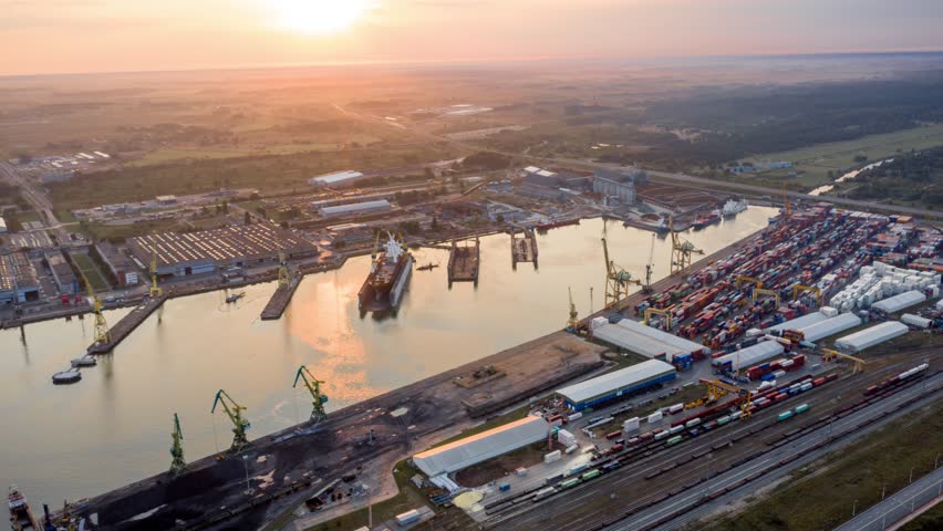 Port of Klaipeda, Lithuania, Baltic Stock Footage Video (100% Royalty ...