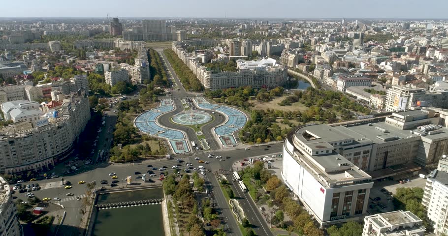 Streets, buildings, and cars in Bucharest, Romania image - Free stock ...