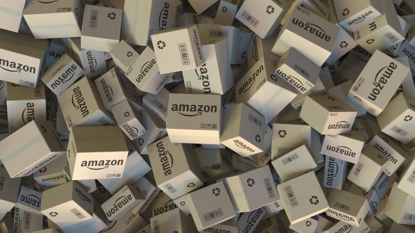 Pile of Boxes with Amazon Stock Footage Video (100% Royalty-free ...