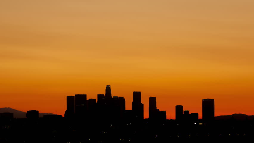 Sunrise. Los Angeles City Skyline. Timelapse. Stock Footage Video ...