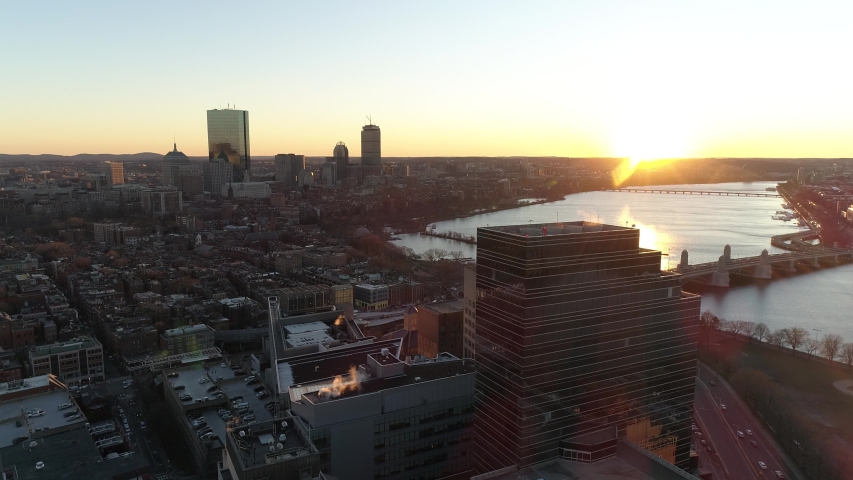 Sunset over cityscape of Boston, Massachusetts image - Free stock photo ...