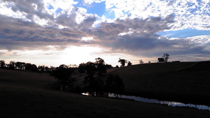 Overlook landscape with clouds and pond image - Free stock photo ...