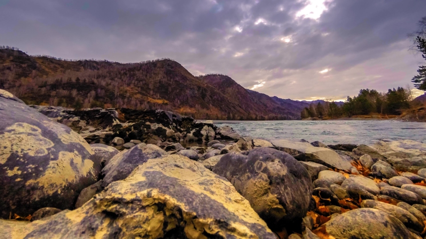 Rocks near the stream in the mountains image - Free stock photo ...
