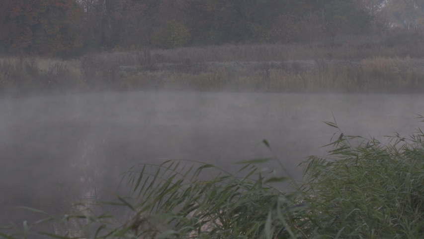 Fog and Mist over the lake landscape at Sunset image - Free stock photo ...
