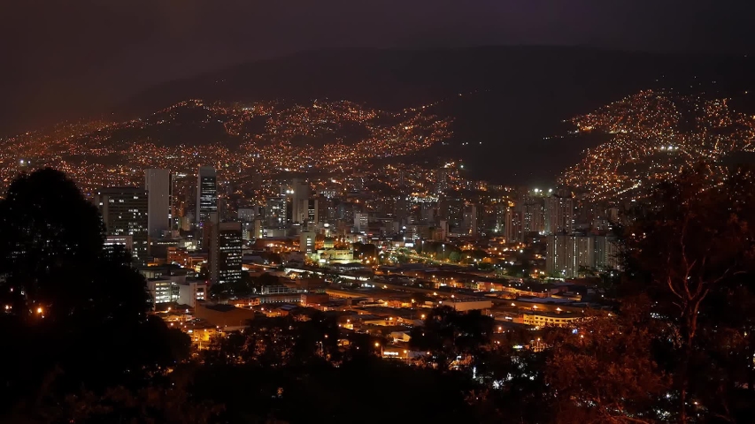 Night Cityscape and lights in Medellin, Colombia image - Free stock ...