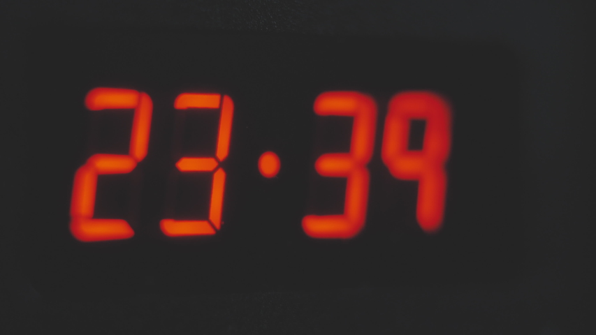 Accelerated Digital Red Fade Clock Stock Footage Video (100% Royalty ...