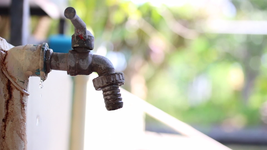 Old Broken Tap Water Leaking Stock Footage Video (100% Royalty-free ...