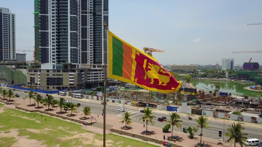 Sri Lanka Flag in Colombo Stock Footage Video (100% Royalty-free ...