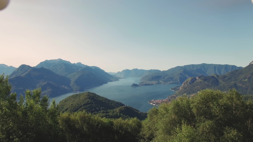 Beautiful Landscape with Mountains and Lakes with sky in Italy image ...