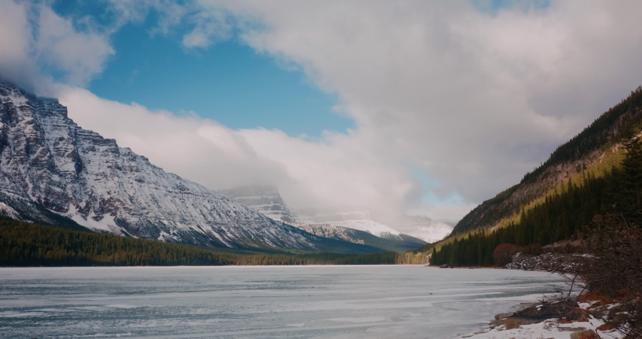 Waterfall from the Mountain in Banff National Park, Alberta, Canada ...