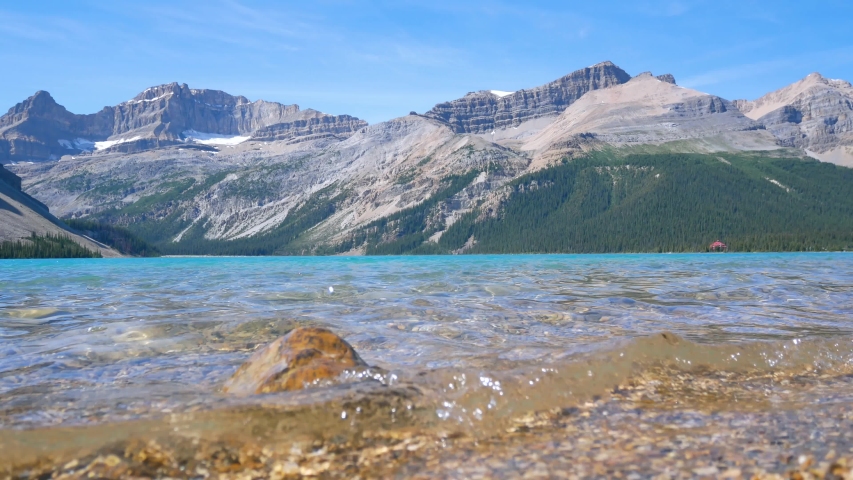 Landscape of mountain and lakes in Jasper National Park, Alberta ...
