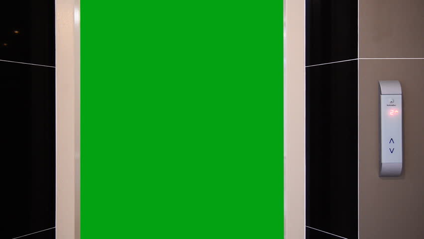 Stock Video Clip of Opening doors in elevator with green screen ...