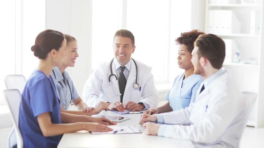 Multi Ethnic Medical Executives Meeting Financial Advisor Stock Footage ...