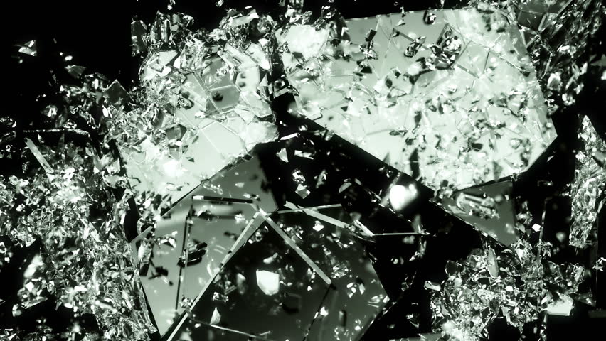 4K Cracked And Shattered Glass With Slow Motion. Alpha Stock Footage ...