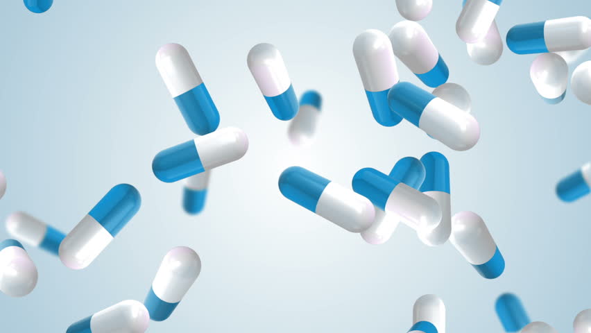 Animation Falling of Pills. Abstract Stock Footage Video (100% Royalty ...