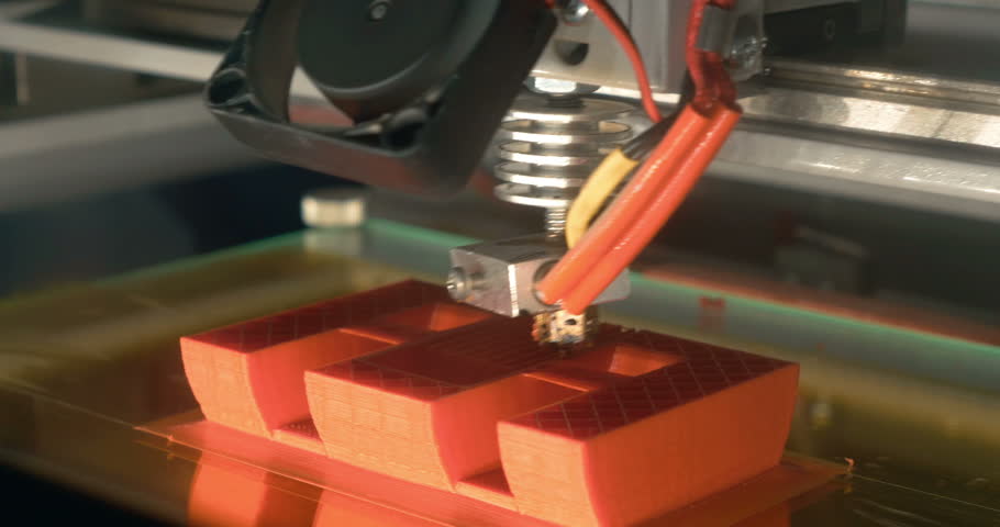 Stock video of close-up shot of working 3d printer | 10818662 ...