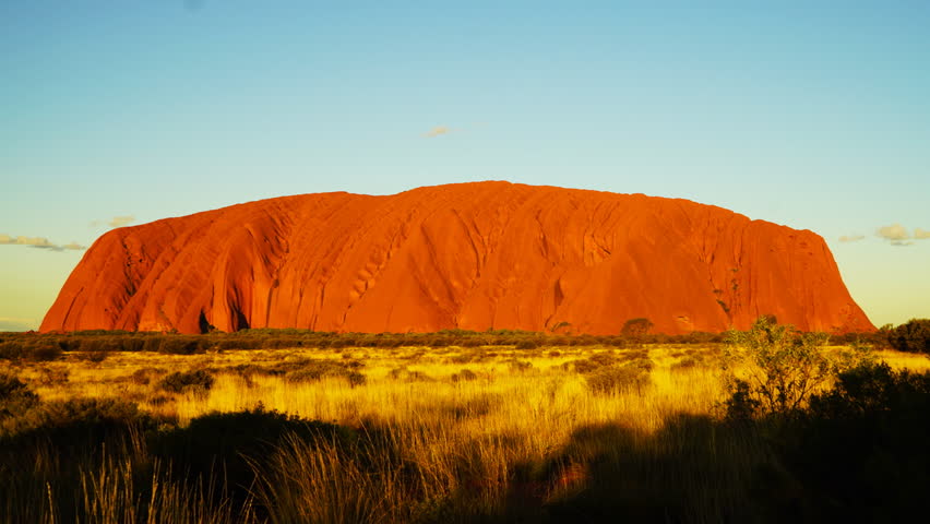 YULARA, AUSTRALIA - JUNE 17 2015: A Time Lapse Of Uluru/ayers Rock In ...