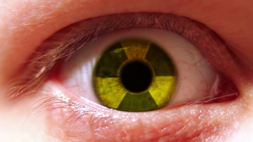 Radiation Sign In Eye. Stylized Motion. Stock Footage Video 1215451 ...