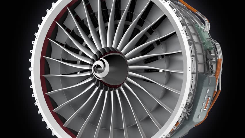 Close up Jet Fan Engine Stock Footage Video (100% Royalty-free ...
