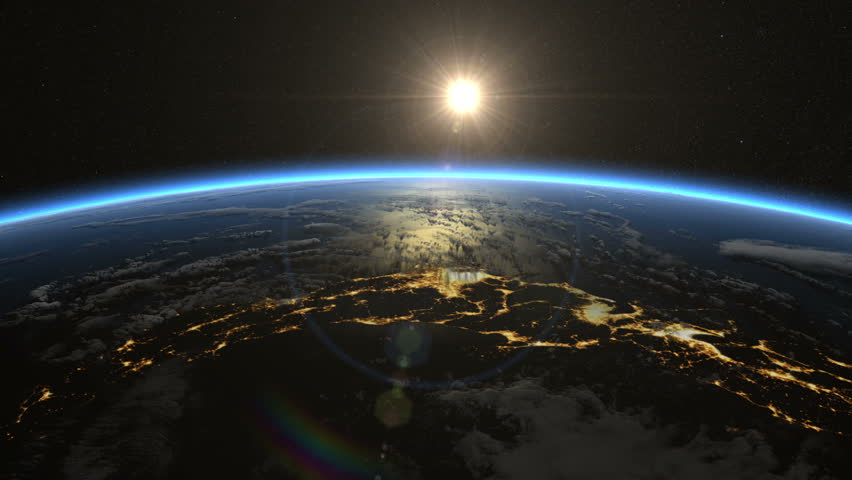 Flying Over The Japanese Islands. Sunrise Over Japan. Clip Contains ...