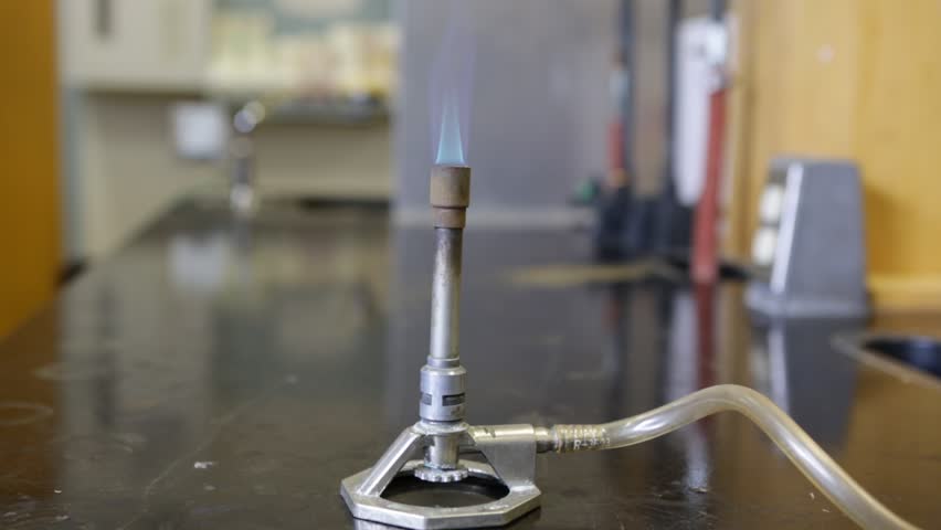 Bunsen Burner in Laboratory. Video de stock (totalmente libre de ...