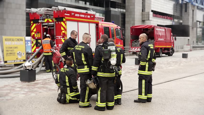 Firefighters Pulling Down Fire Hose. Stock Footage Video (100% Royalty ...