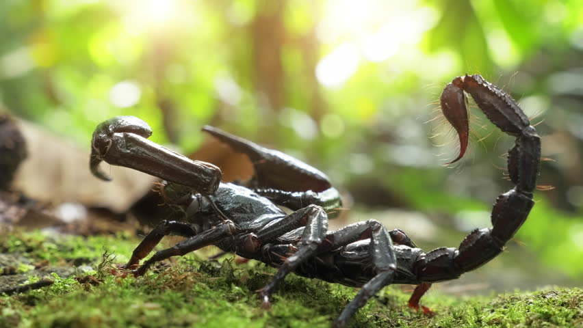 Stock video of giant forest scorpion under sunlight in | 11599652 ...