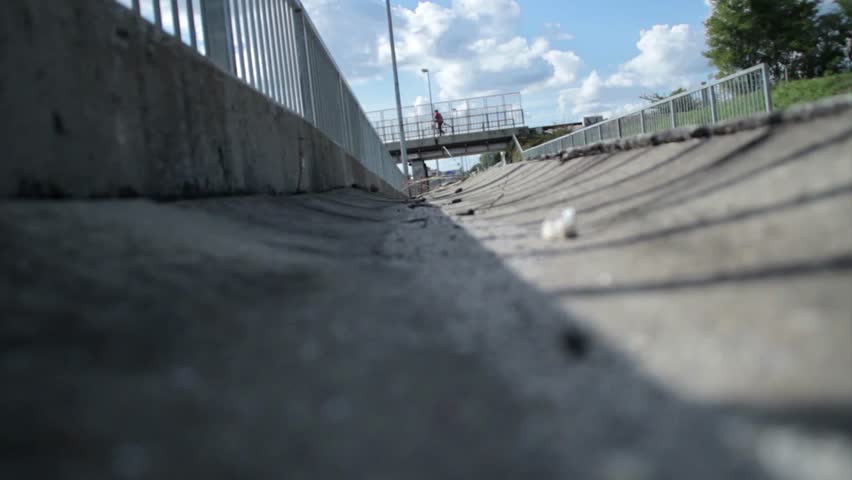 Sidewalk, Alley Modern Concrete Gutter Stock Footage Video (100% ...