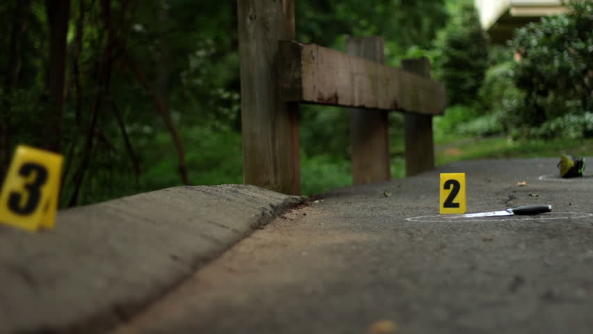 Crime Scene Evidence Markers at Stock Footage Video (100% Royalty-free ...