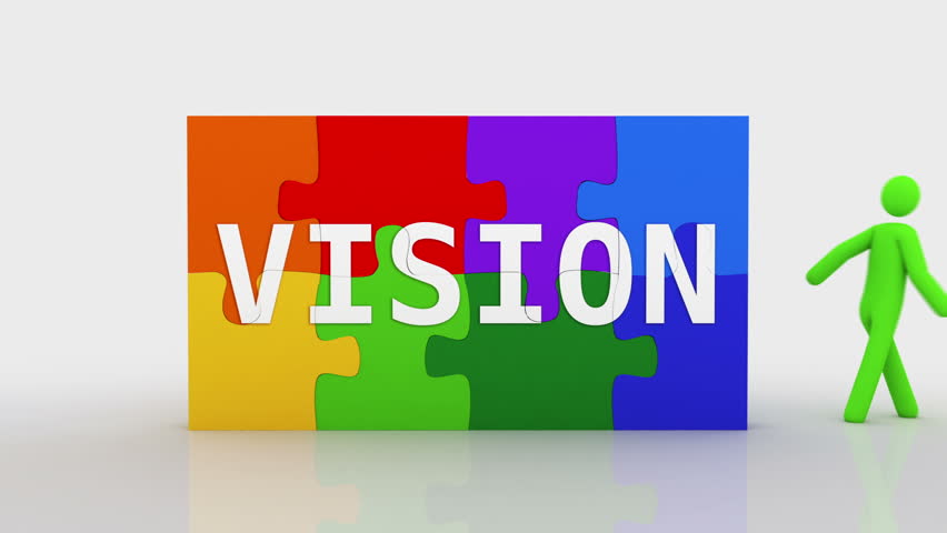Vision Puzzle. White Background. 2 Stock Footage Video (100% Royalty ...