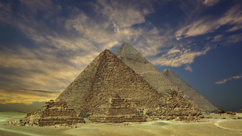Realistic Egyptian Pyramids In Old Style With Slight Camera Movement ...