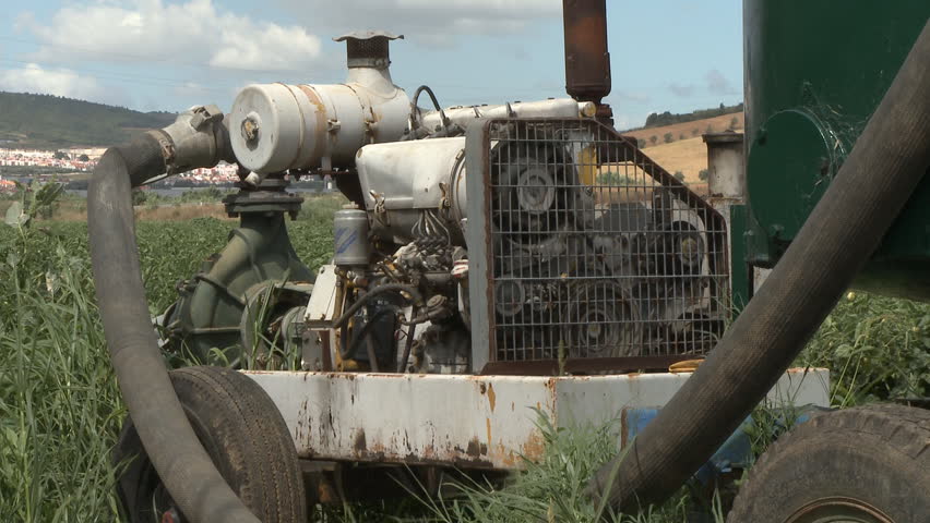 Stock video of engine pump for irrigation in farm | 1185172 | Shutterstock
