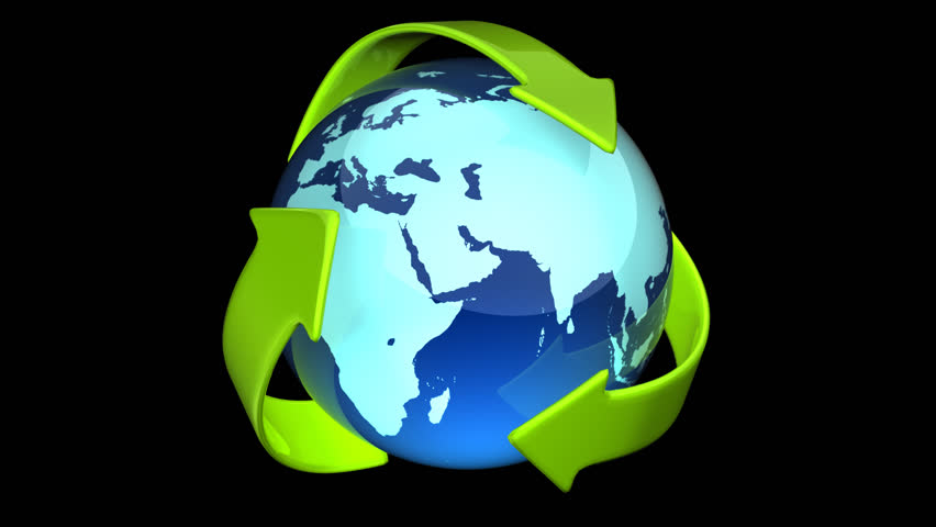 Stock video of globe recycling loop with alpha | 1190182 | Shutterstock