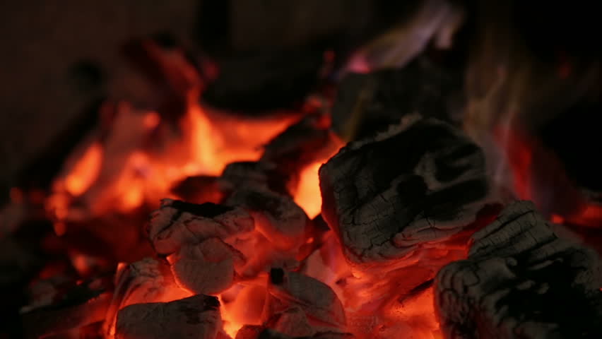 Burning Coals, Glowing Charcoal Background Stock Footage Video 24751295 ...