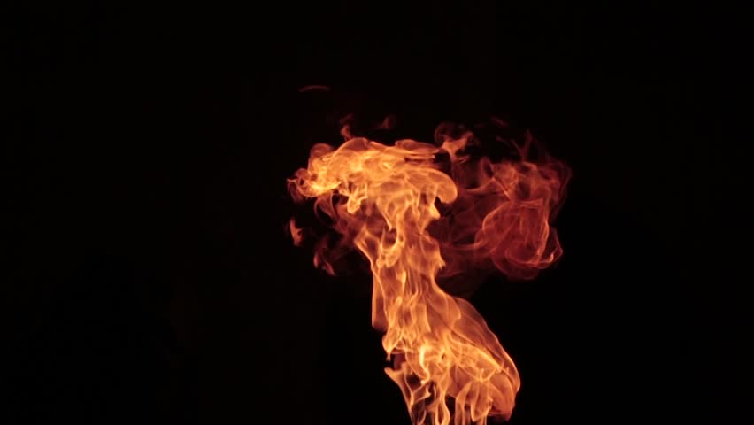 Exploding Flame And Fire Isolated On Black Background Stock Footage ...