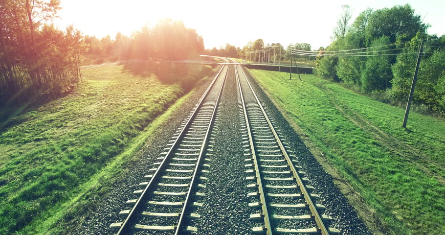 Railroad Tracks into the sunset image - Free stock photo - Public ...