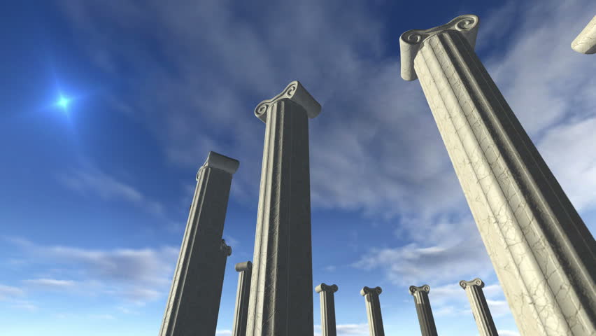 Animated Ancient Greek Pillars Loop-able 4K. 3d Rendering Stock Footage ...