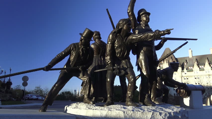 WW1 War Memorial. World War I Memorial With Canadian Flag In ...